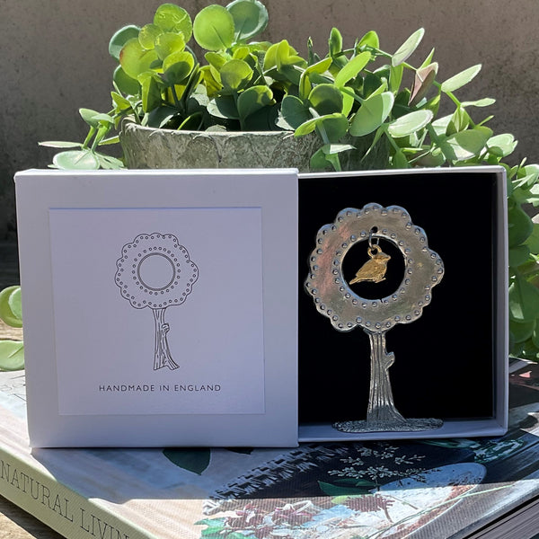 Pewter Tree with Golden Bird – Compton and Clarke Retail